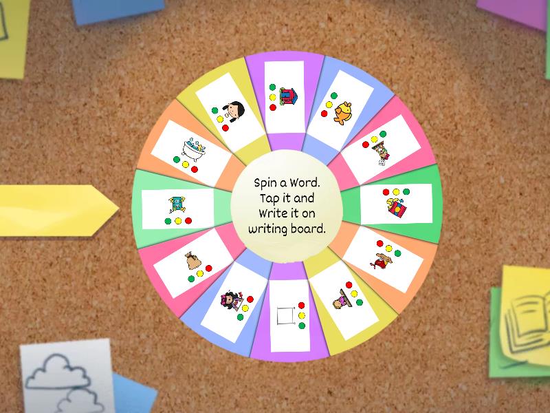 Spin a word with a digraph: Word-Tap and Write. - Spin the wheel
