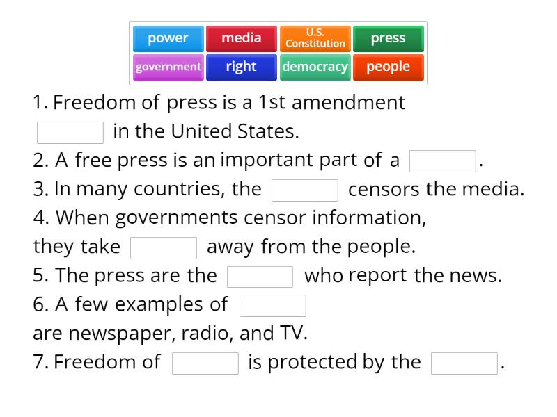 Freedom of Press - Complete the sentence
