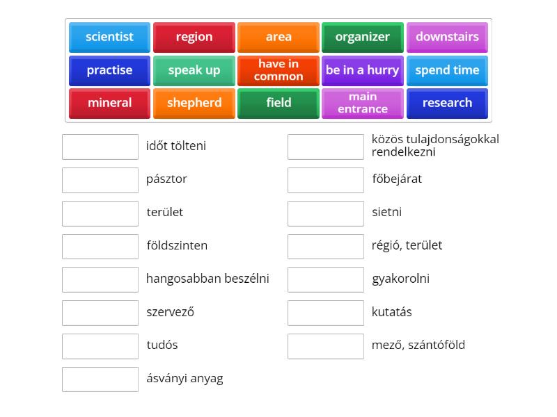 NEF_Elementary_U4_vocabulary - Match up