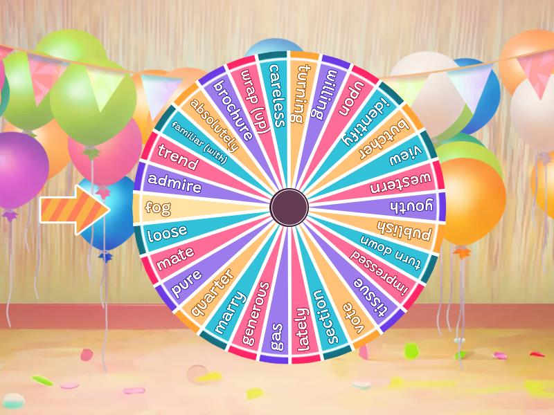 Week 7 - Do you know the definition of ....? - Spin the wheel