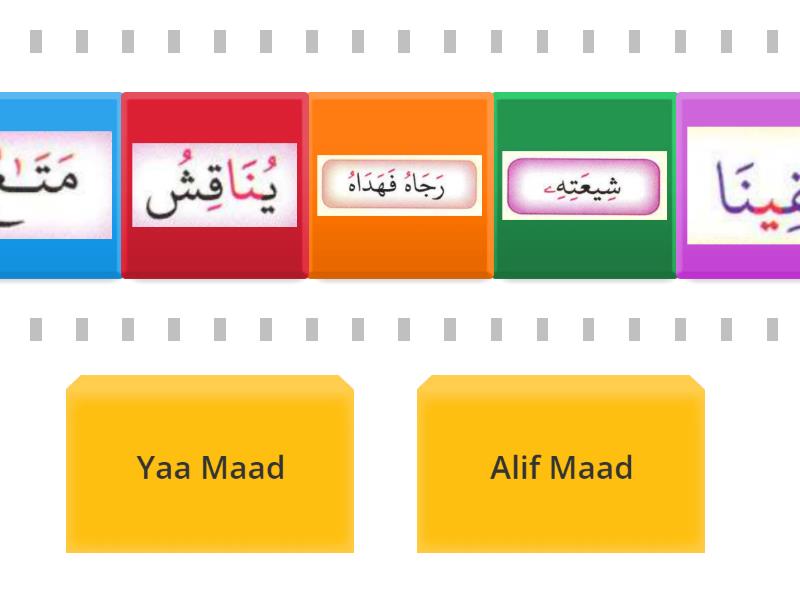 Alif & Yaa Maad - Speed sorting