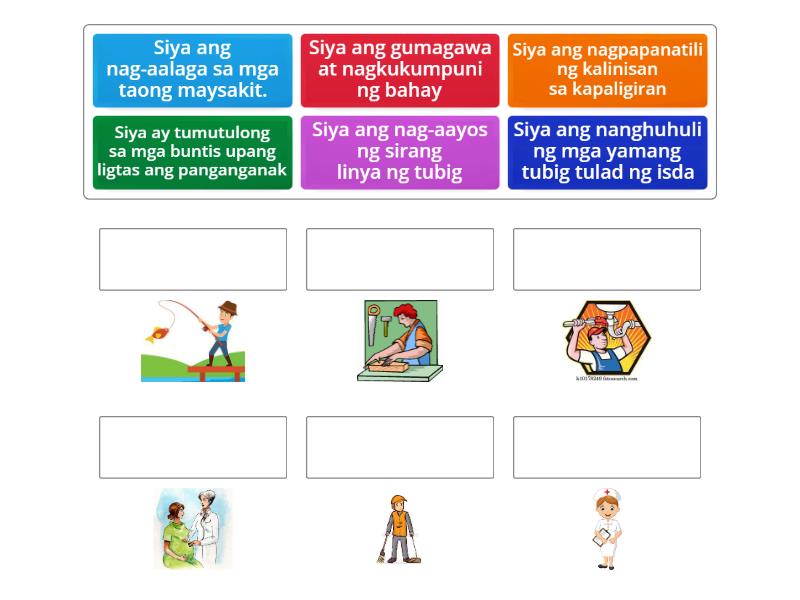 Mga Taong Naglilingkod sa Komunidad - Match up Mga Taong Naglilingkod sa Komunidad - Match up