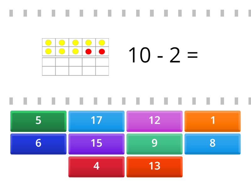 Subtraction with 10 Frames - Find the match