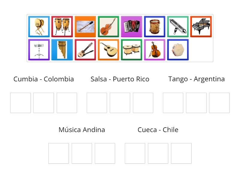 Instrumentos de Latinoamerica - Ordenar por grupo