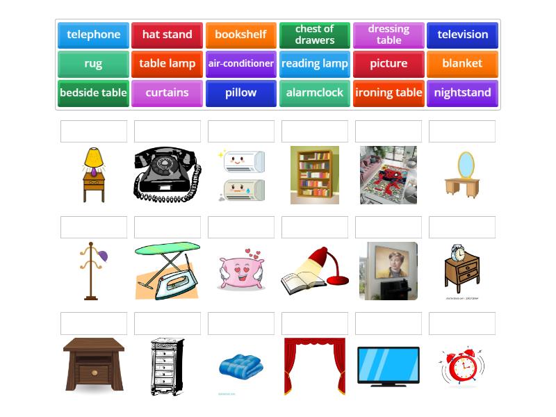 bedroom vocabulary - Match up
