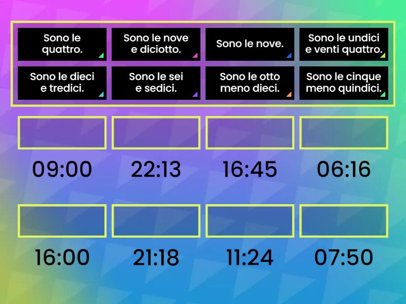 Esercizio: Che ore sono? - Match up