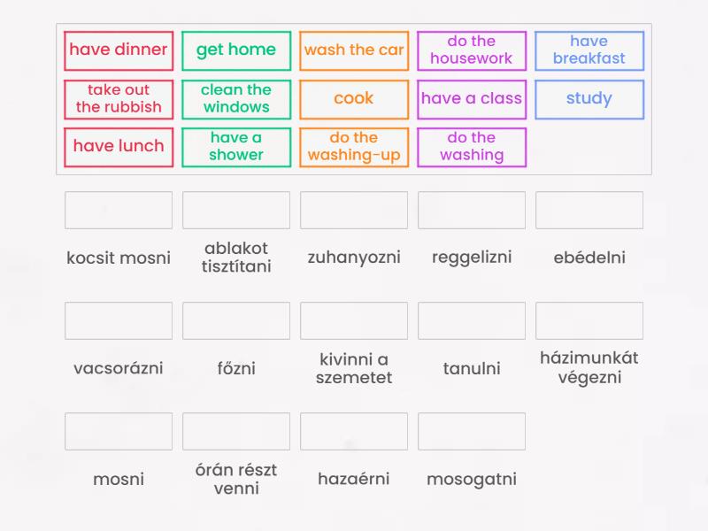 MODULE 2A (everyday activities) - matching - Match up