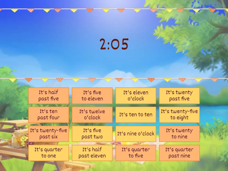 Telling the time - match - Find the match