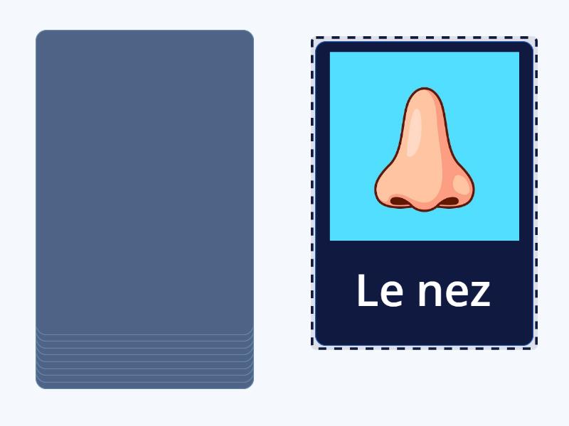 Les parties du visage - Cartas al azar