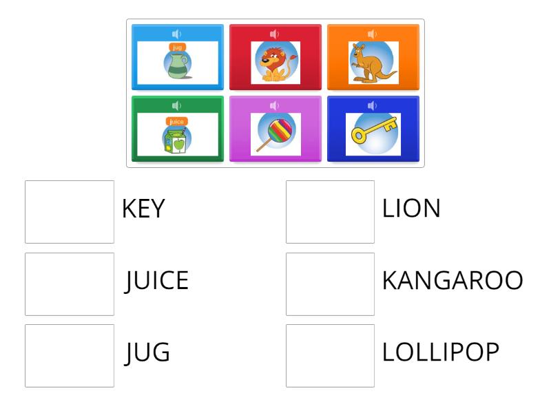 LETTER J K L - Match up