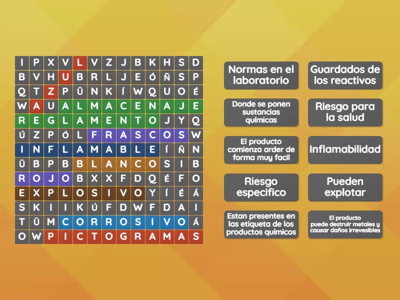 SOPA DE LETRA DEL LABORATORIO - Wordsearch