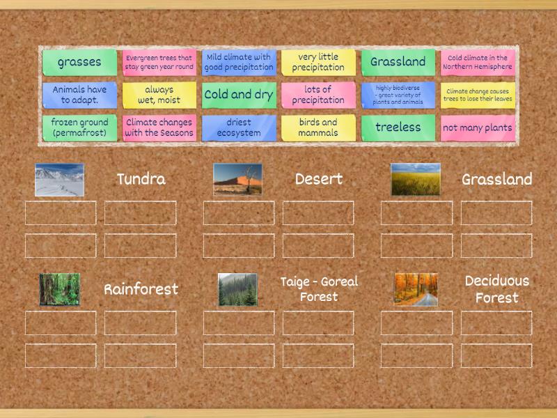Land Biomes - Group sort