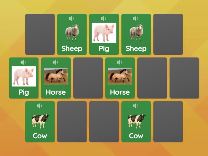 Farm animals - Matching pairs