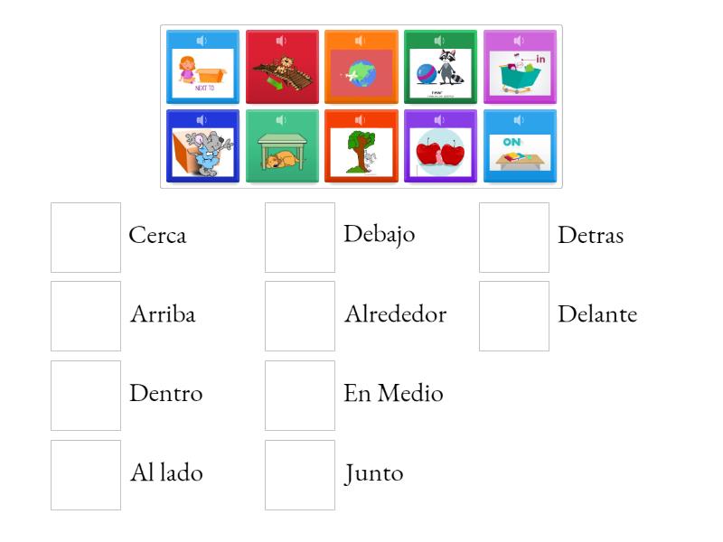 Preposiciones de lugar - Match up