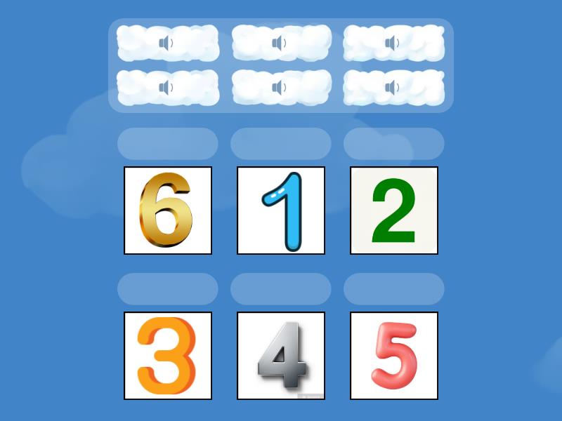 Numbers 1 - 6 sounds - Match up