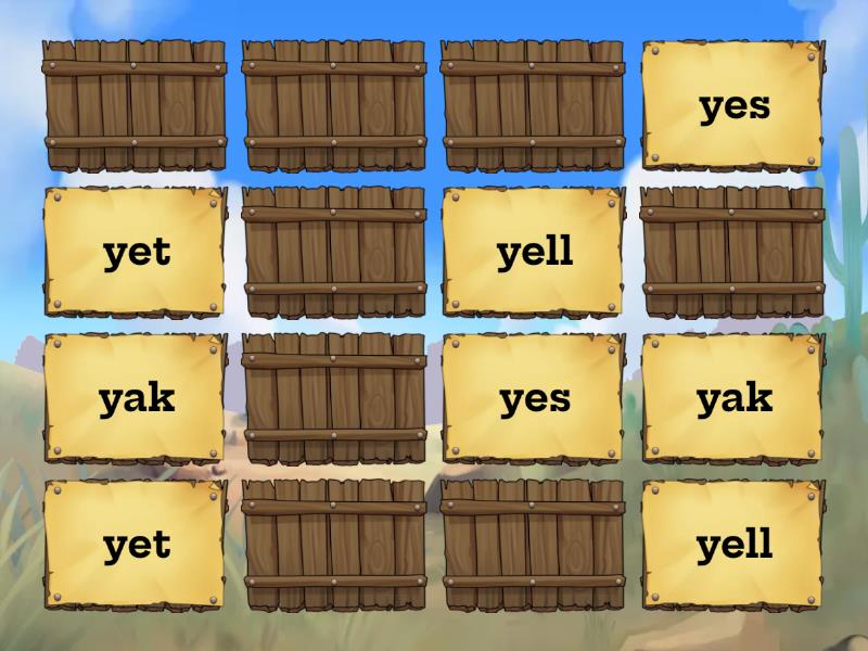 Yellow Yo-yo man letterland find a pair - Parejas