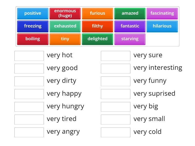 EF intermediate 2B extreme adjectives matching - Match up