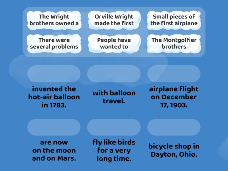 Questionnaire: Who invented the first airplane? - Une las parejas