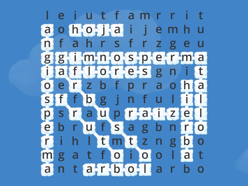 SOBRE LAS PLANTAS - Sopa de letras