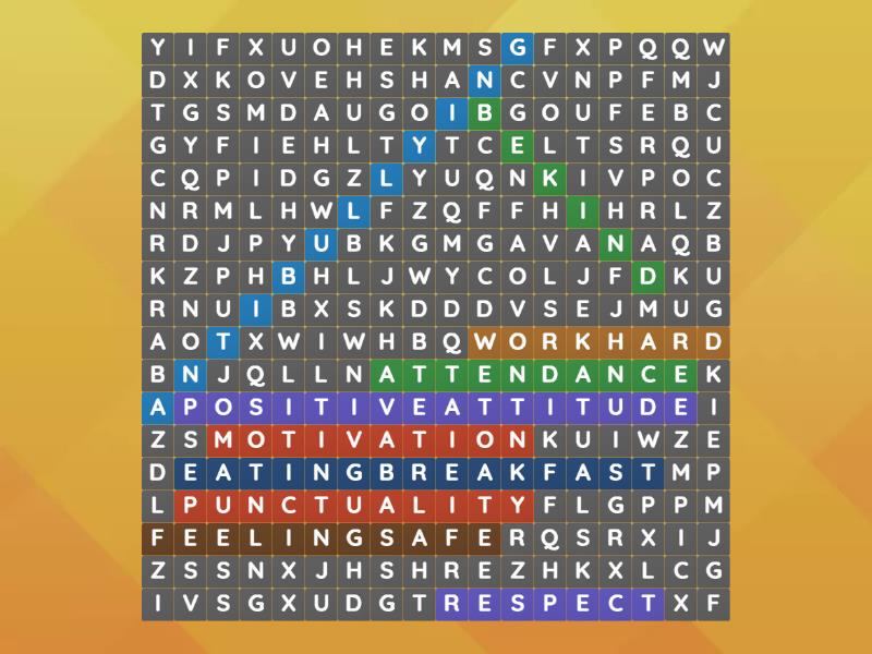 Promoting Positive Behaviours and Attitudes - Wordsearch
