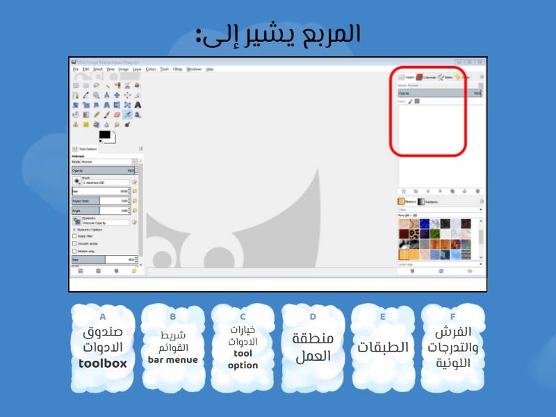 مكونات شاشة برنامج gimp2 - Cuestionario