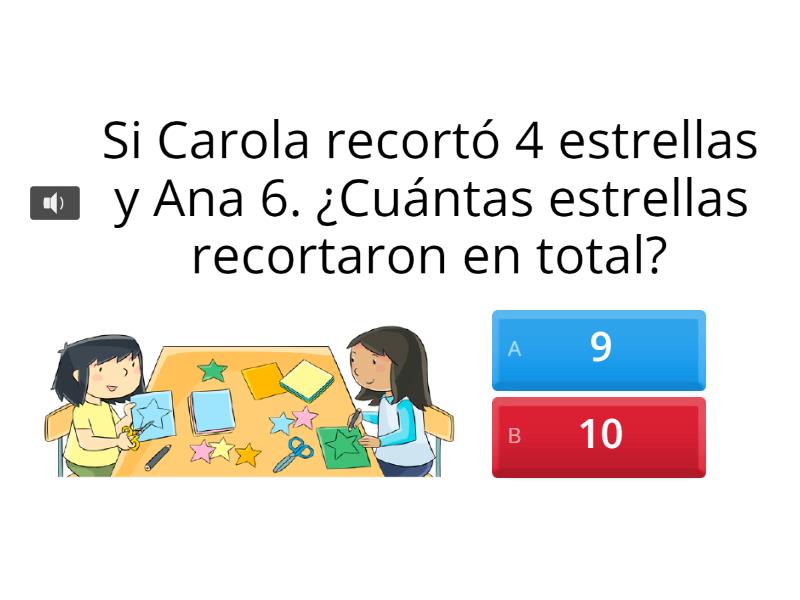 Problemas de sumas y restas hasta el 10 - Quiz