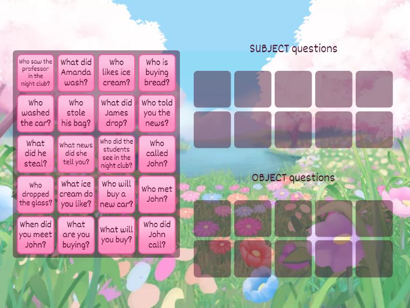 Subject And Object Questions Group Sort
