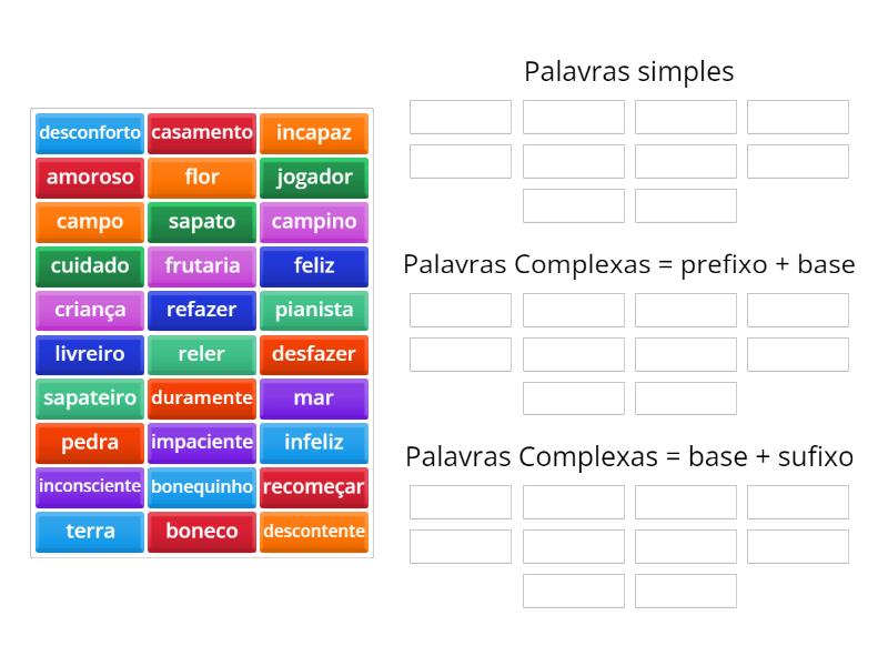 AISM: G4 Palavras Simples e Palavras Complexas - Group sort