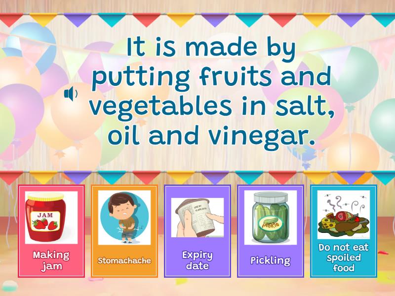 Unit 4:Fresh Food ;Lessons 4 & 5 - Find the match
