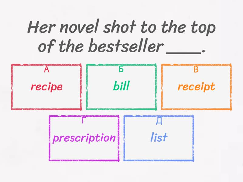 Recipe - prescription-receipt- bill - list - Quiz