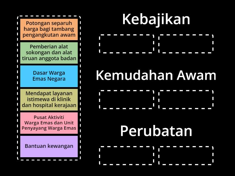 Keistimewaan untuk Warga Emas - Group sort