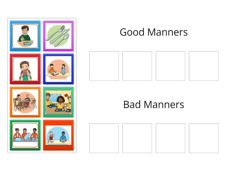 Sort "Good and Bad Table Manners" - Group sort