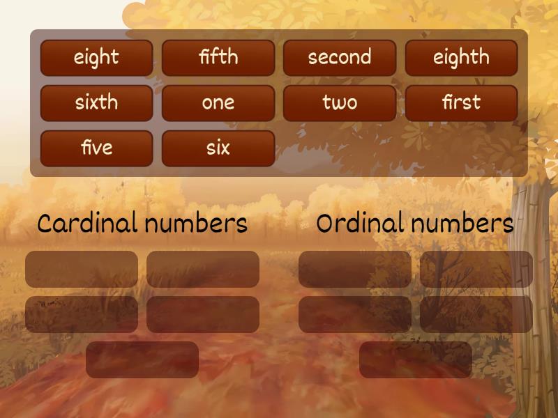 cardinal and ordinal numbers - Group sort