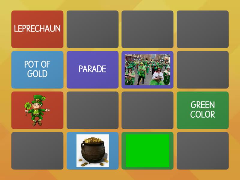 SAINT PATRICK´S DAY MEMORY GAME - Matching pairs