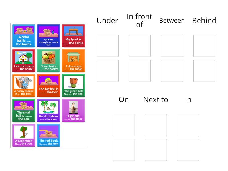 Identifying the positions of objects. - Group sort