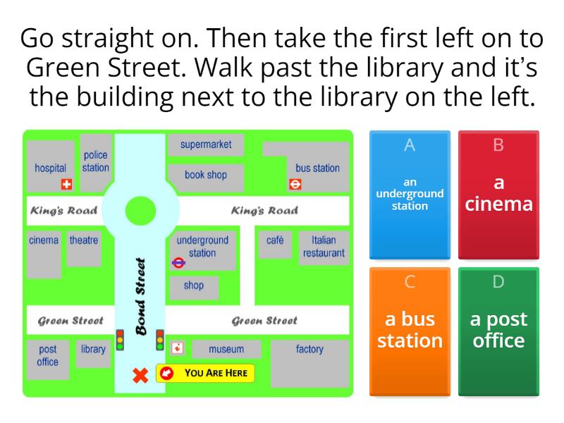 Giving Directions: - Quiz