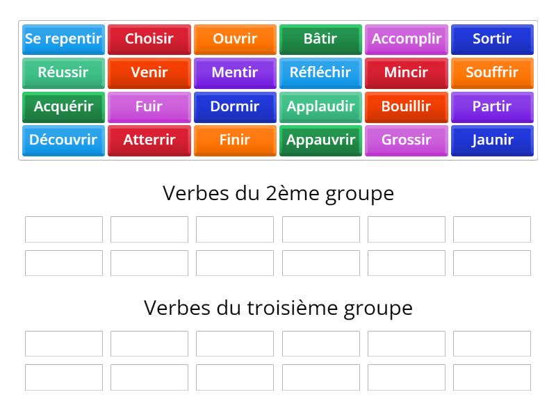 Verbes du 2ème ou 3ème groupe? - Group sort