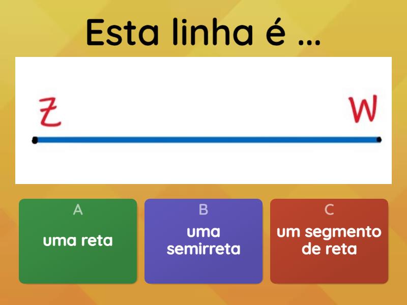 Retas, segmentos de reta e posição relativa das retas - Questionário