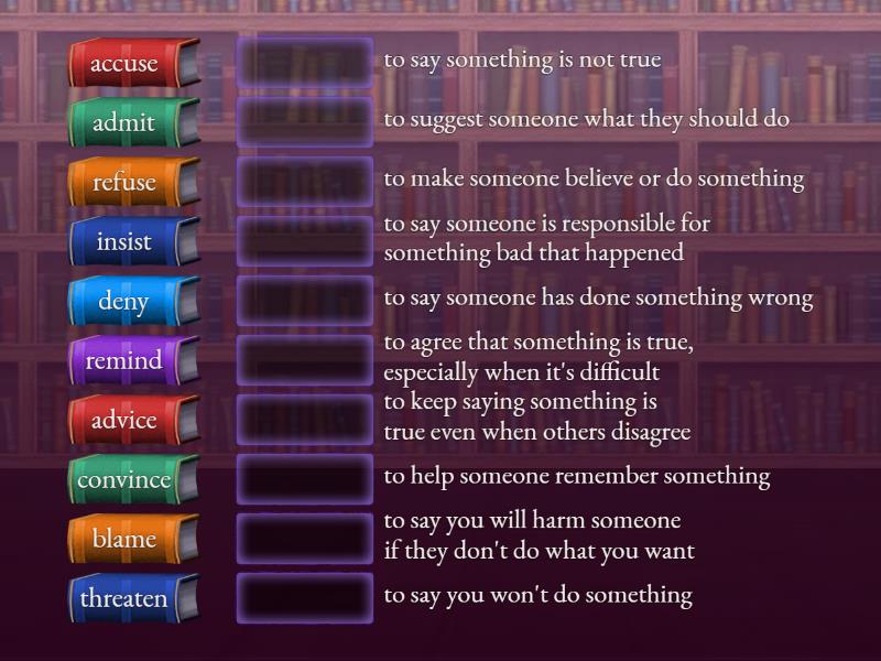 Roadmap B2 Unit 6C reporting verbs - Match up