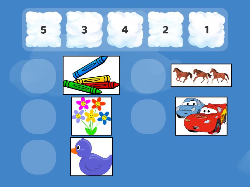 Activity numbers from 1 to 5 (pre kg) - Match up