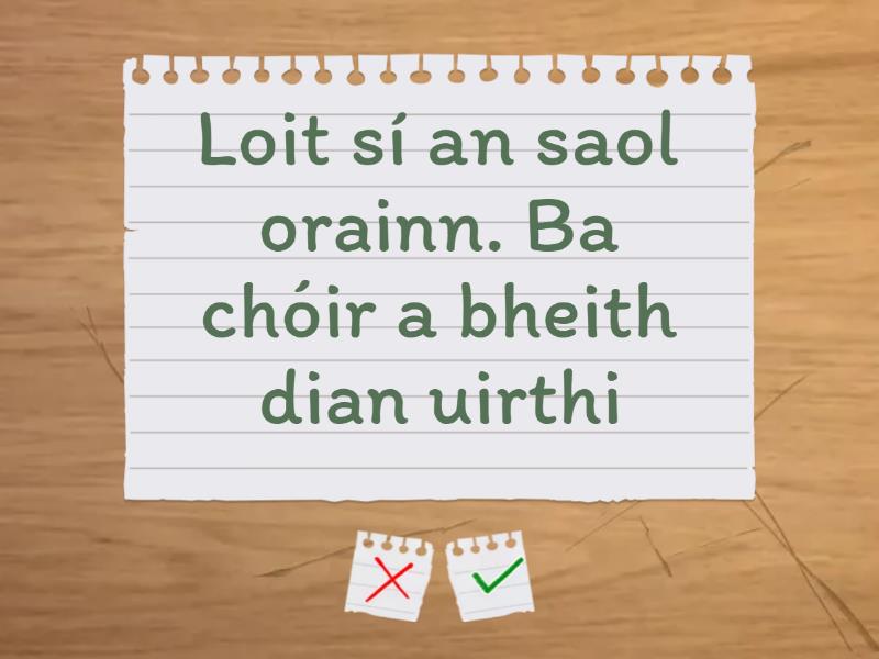 An Triail: Cé a dúirt é? - Flash cards