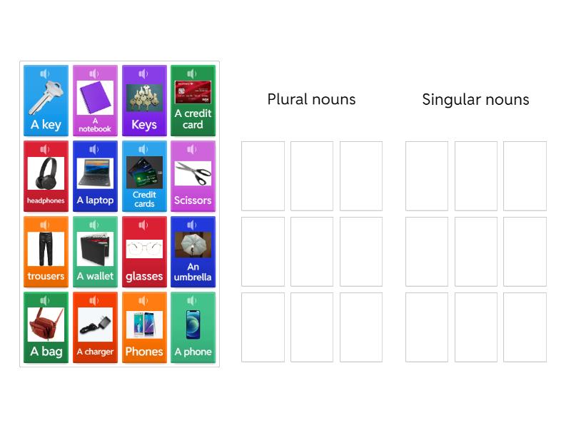 Choose singular or plural nouns - Group sort