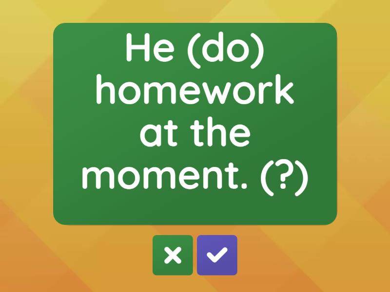 Present simple/ continuous - Flash cards