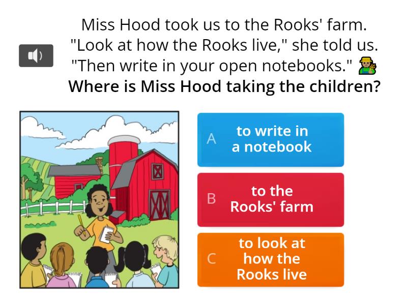 The Rooks' Farm (Comprehension) - Quiz