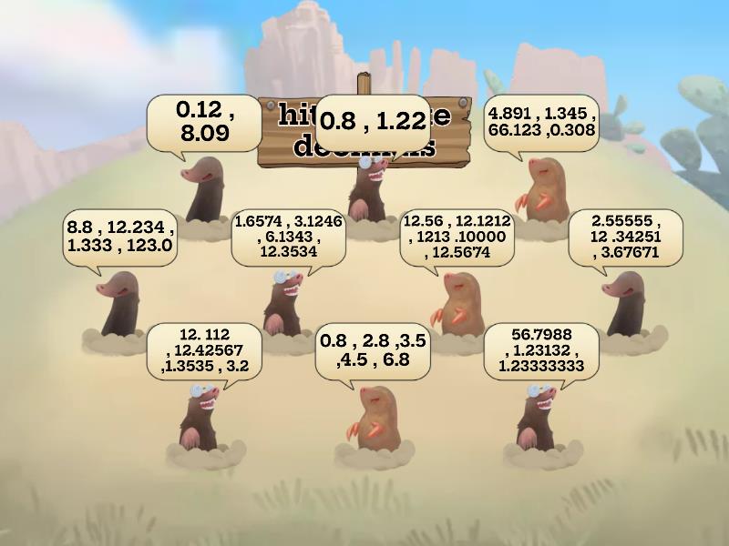 math like decimals - Whack-a-mole