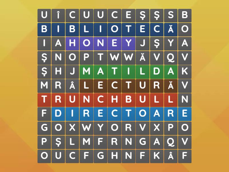 Matilda de Roald Dahl - Wordsearch