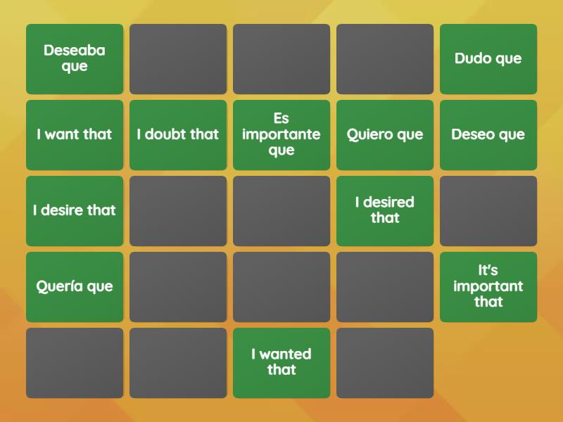 Subjunctive Expressions - Matching pairs