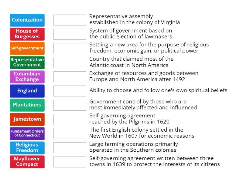 Colonial Matching - Match up