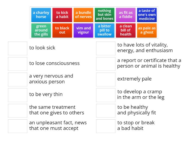 Health and medical idioms - Match up