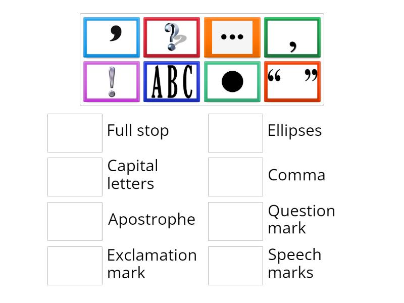 ED Entry Identify Punctuation Marks - Match up